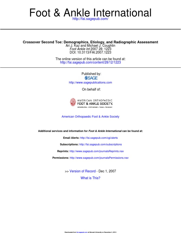 2007 Crossover Second Toe | PDF | Toe | Foot