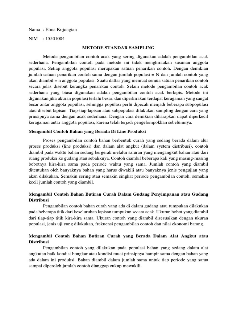 Metode Standar Sampling | PDF