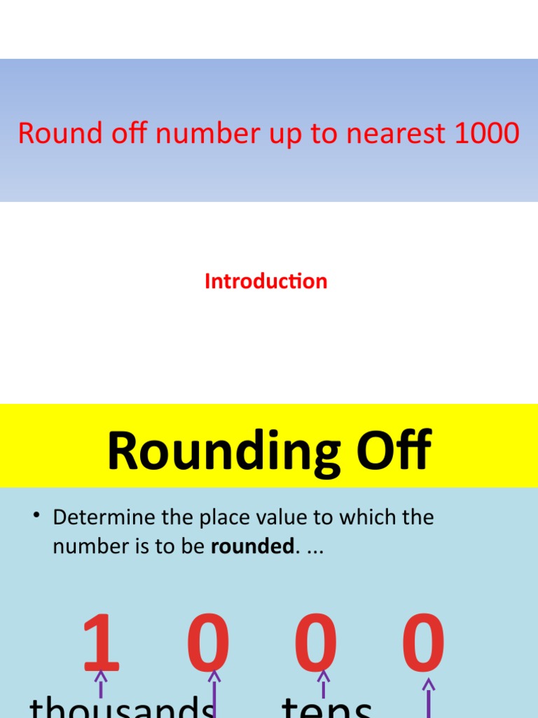 Round Off Number Up To Nearest 1000 | PDF