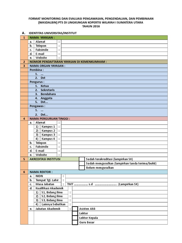 Format Monev Universitas Al Azhar Medan | PDF