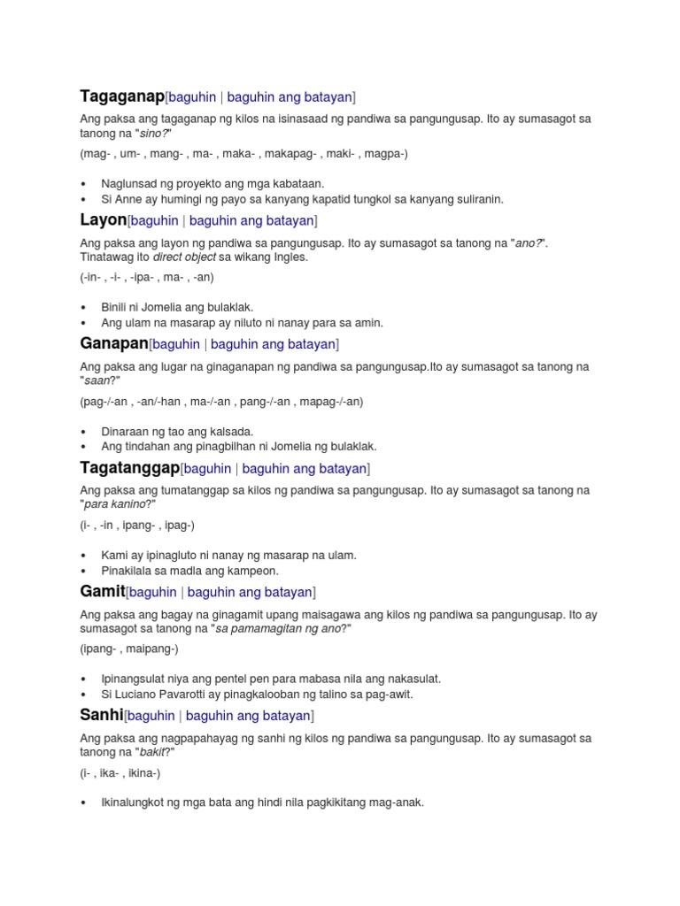 Panagano NG Pandiwa Kcatipon | PDF