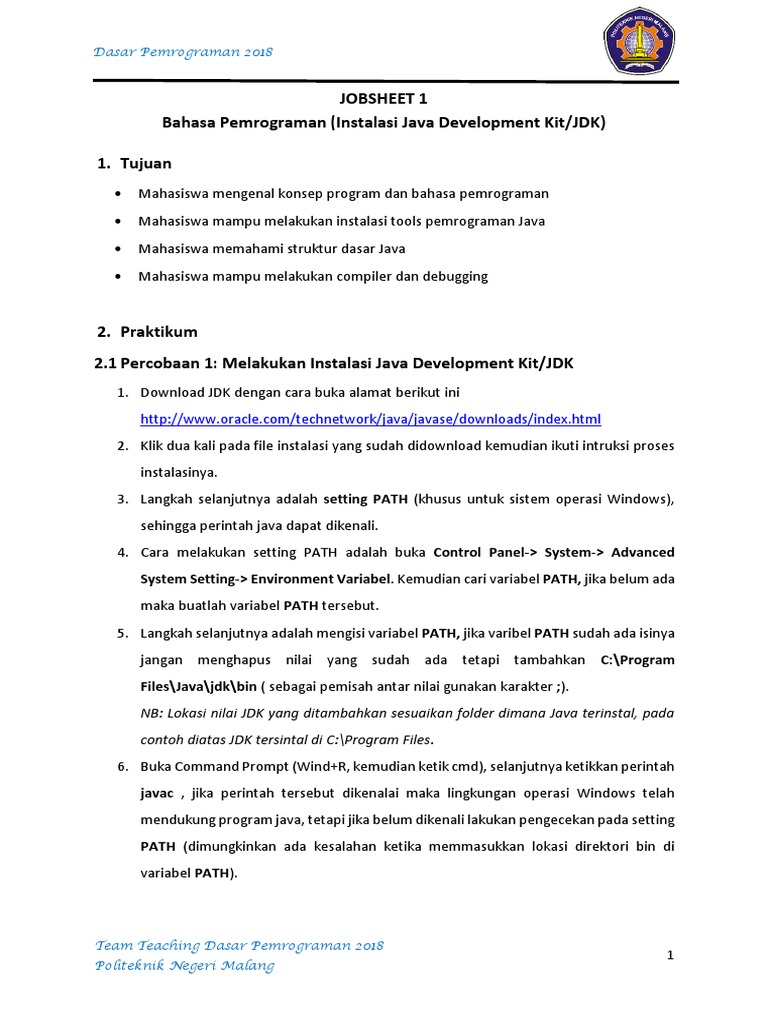 DASPRO-Jobsheet 1 PDF | PDF