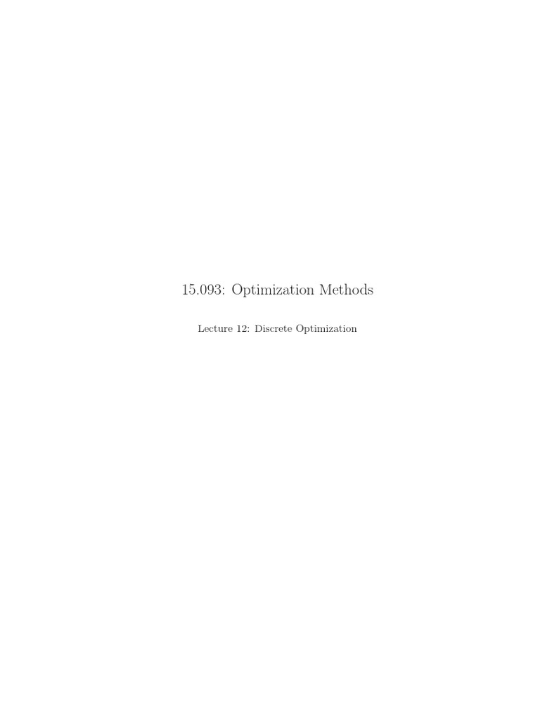 MIT15 093J F09 Lec12 | PDF | Time Complexity | Mathematical Optimization