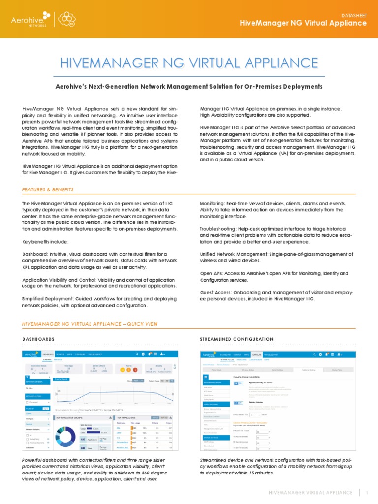 Hivemanager NG Virtual Appliance: Aerohive's Next-Generation Network ...