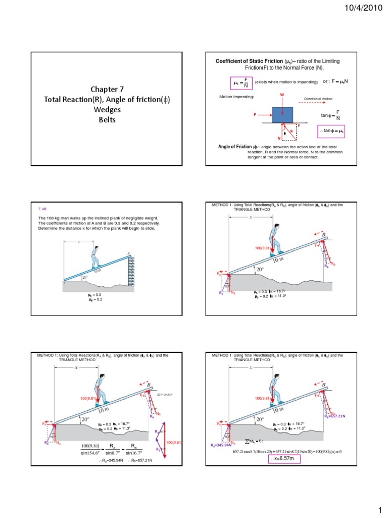 Angle of Friction, Wedges & Screws | PDF | Friction | Physical Quantities