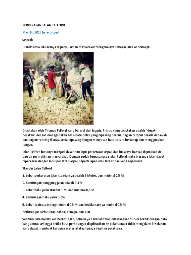 Perkerasan Jalan Telford | PDF