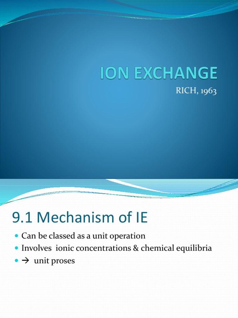 Ion Exchange | PDF | Hydroxide | Chemical Equilibrium