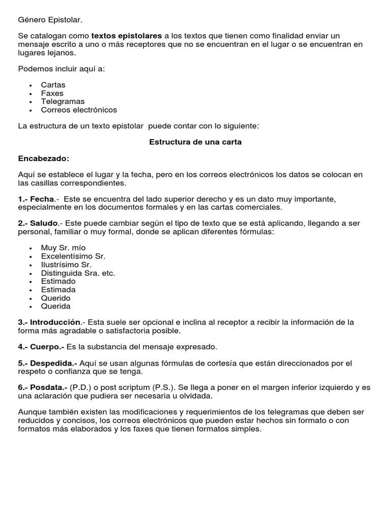 Carta Epistolar | PDF