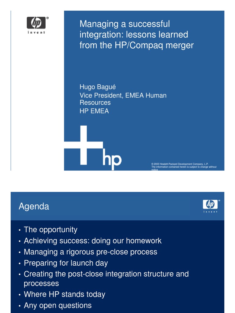 HP Compaq Merger 1 | PDF | Mergers And Acquisitions | Hewlett Packard