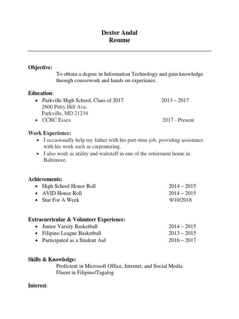 Dexter Andal Resume | PDF
