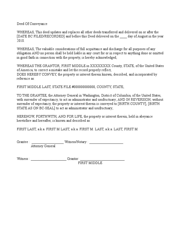 Deed of Conveyance | PDF