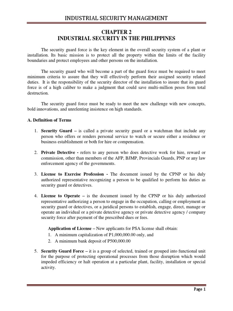 Security in the Philippines | Security Guard | Private Investigator