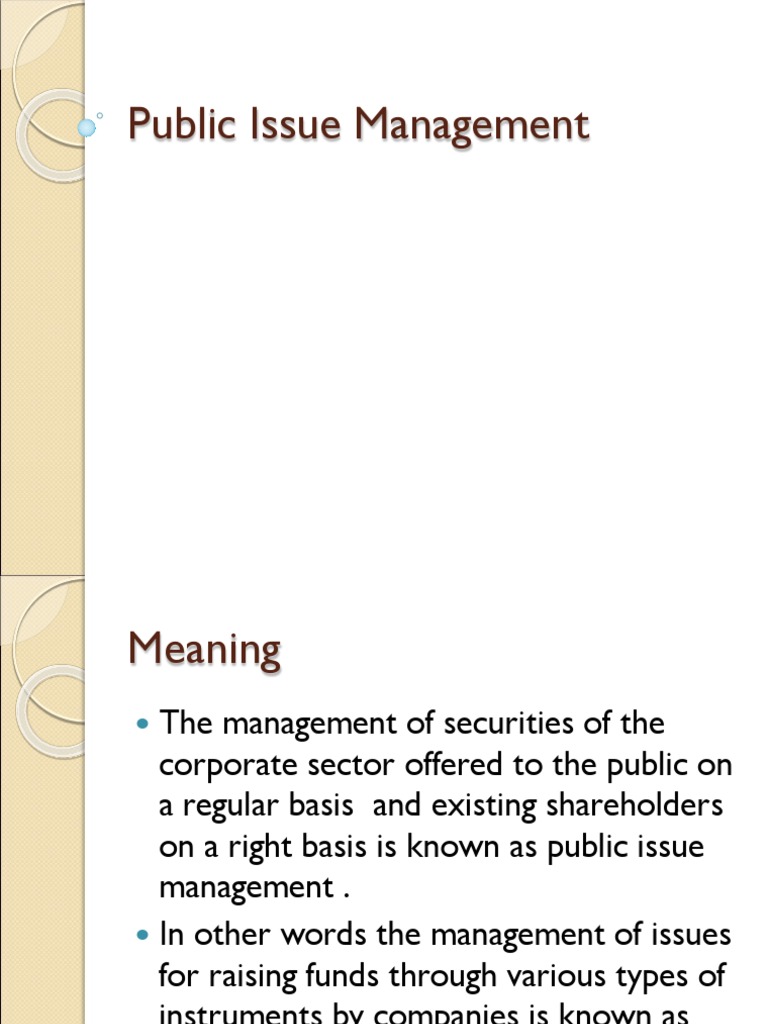 Public Issue Management | PDF | Securities (Finance) | Investor