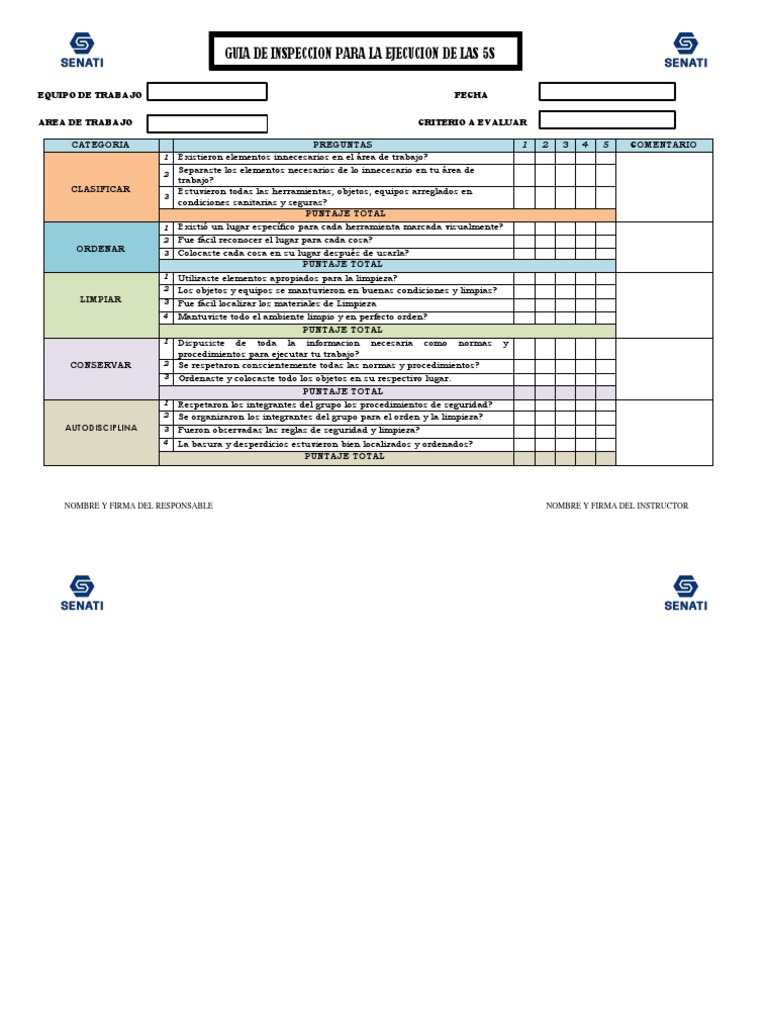 Formato para Evaluar Las 5s | PDF | Business