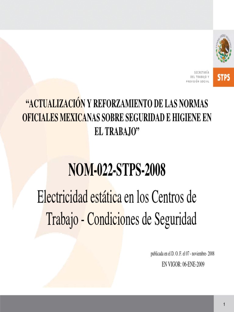 Seguridad en Electricidad Estática NOM-022-STPS | PDF | Electricidad ...