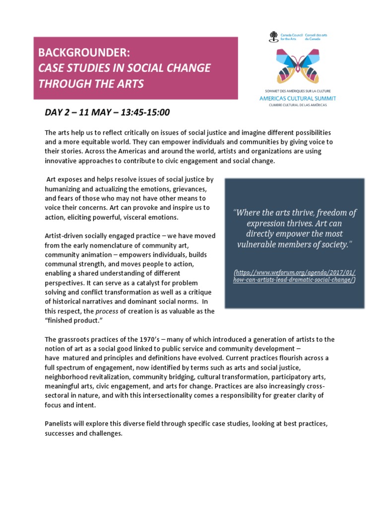 Art as a Catalyst for Social Change | PDF | Social Justice | Community