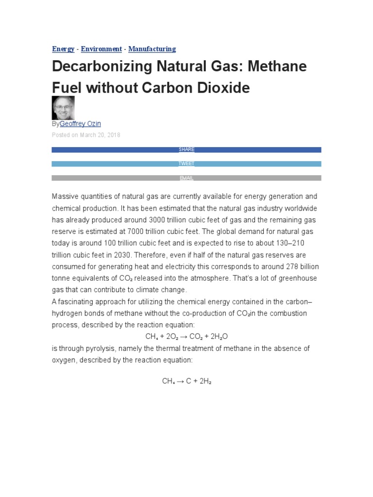 Decarbonize The Natural Gas | PDF | Carbon | Methane