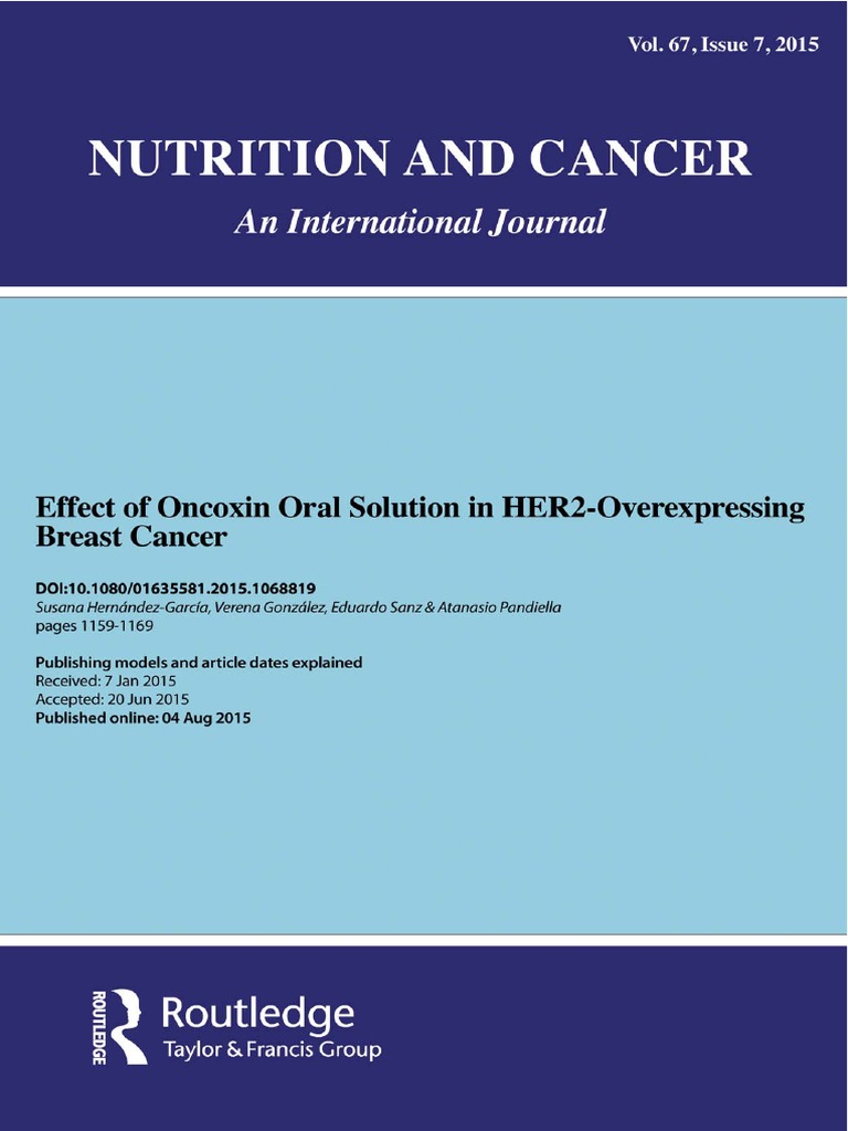 Effect of Oncoxin Oral Solution in HER2-Overexpressing Breast Cancer ...