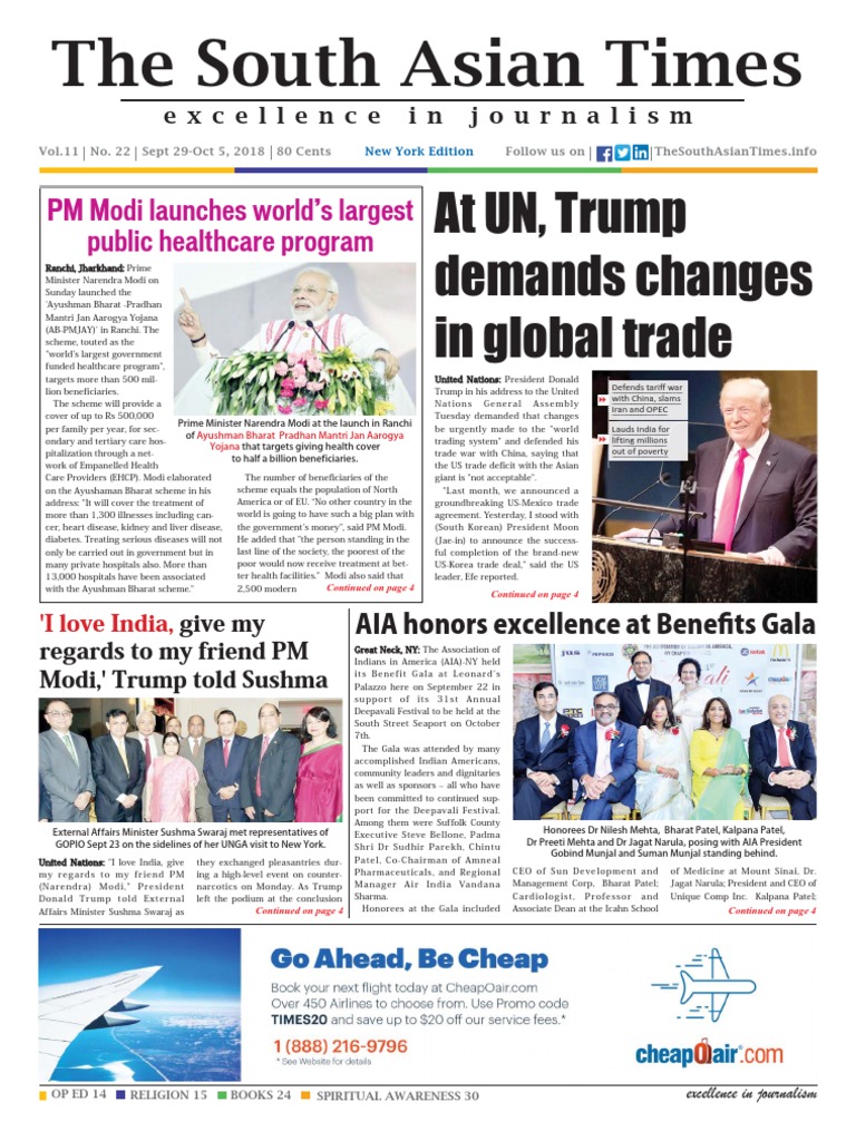 The South Asian Times: at UN, Trump Demands Changes in Global Trade ...