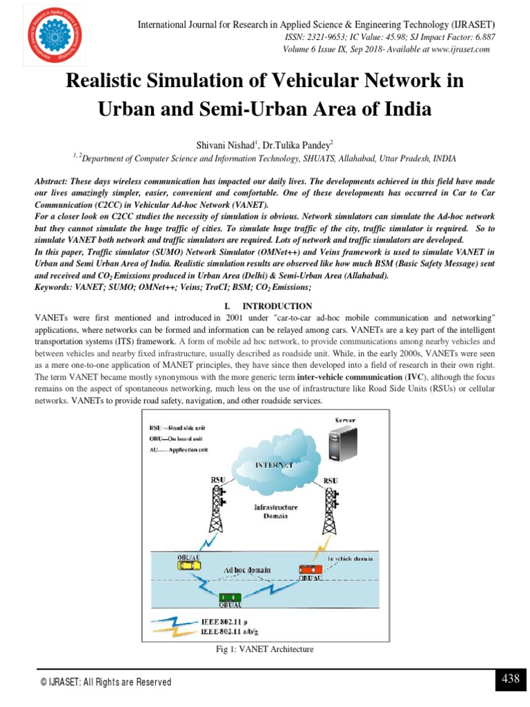 Realistic Simulation of Vehicular Network in Urban and Semi-Urban Area ...