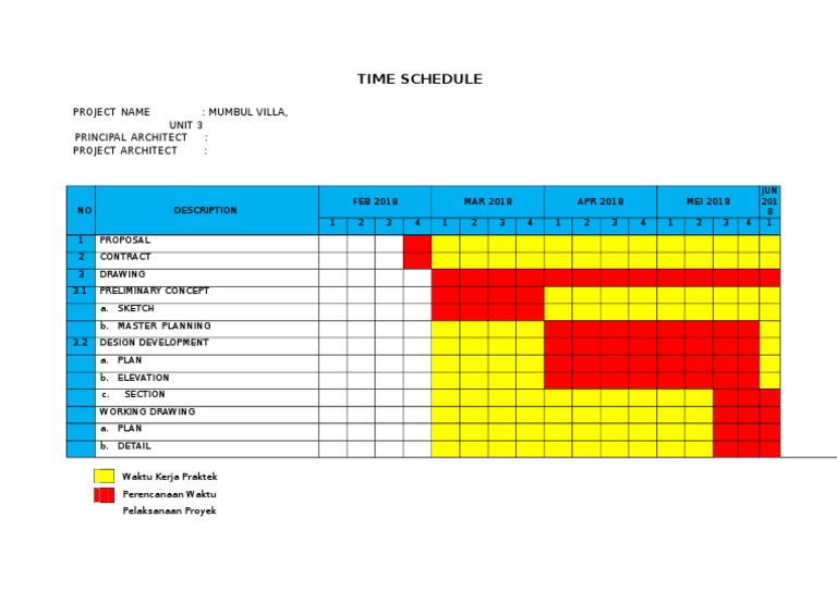 Mumbul Villa Project Time Schedule | PDF