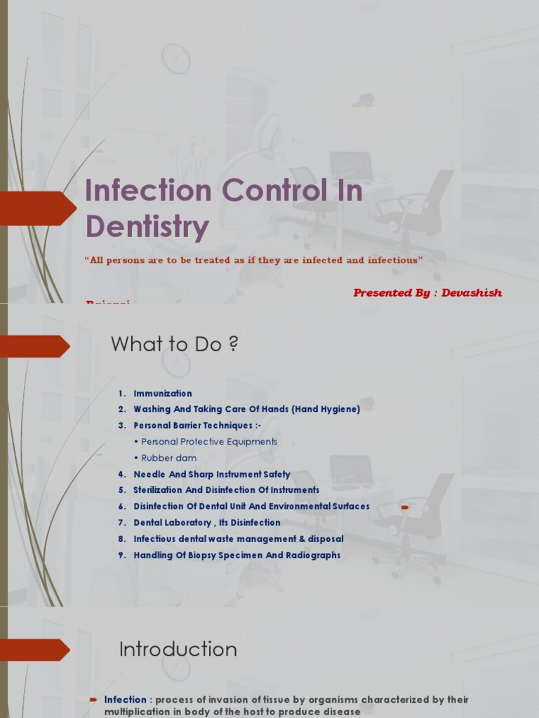 Infection Control in Dentistry Final | PDF | Sterilization ...