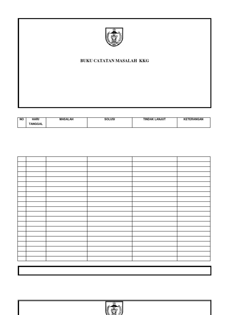 Buku Catatan Masalah KKG | PDF