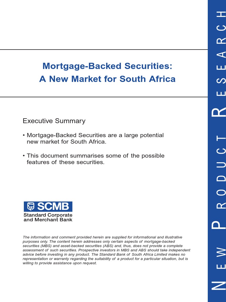 MBS South Africa | PDF | Mortgage Backed Security | Securitization
