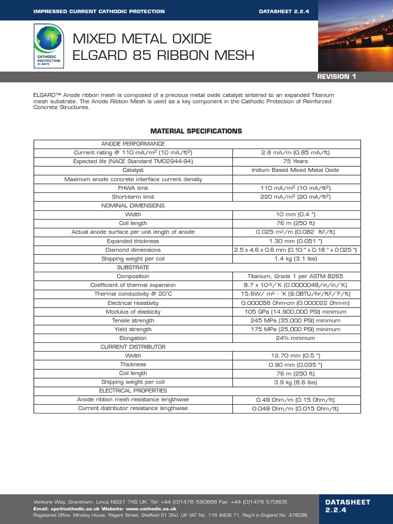 2.2.4 Elgard 85 Ribbon Mesh | PDF | Titanium | Metals