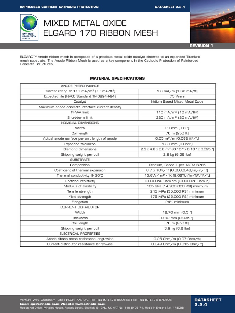 2.2.4 Elgard 170 Ribbon Mesh | PDF | Titanium | Metals
