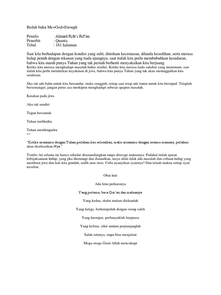 Bedah Buku Tombo Ati | PDF