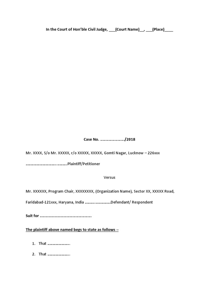 Sample Lawsuit | PDF