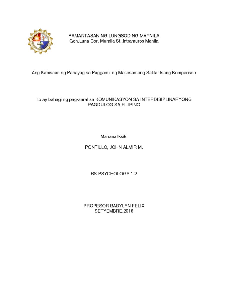 Pananaliksik Huling Output | PDF