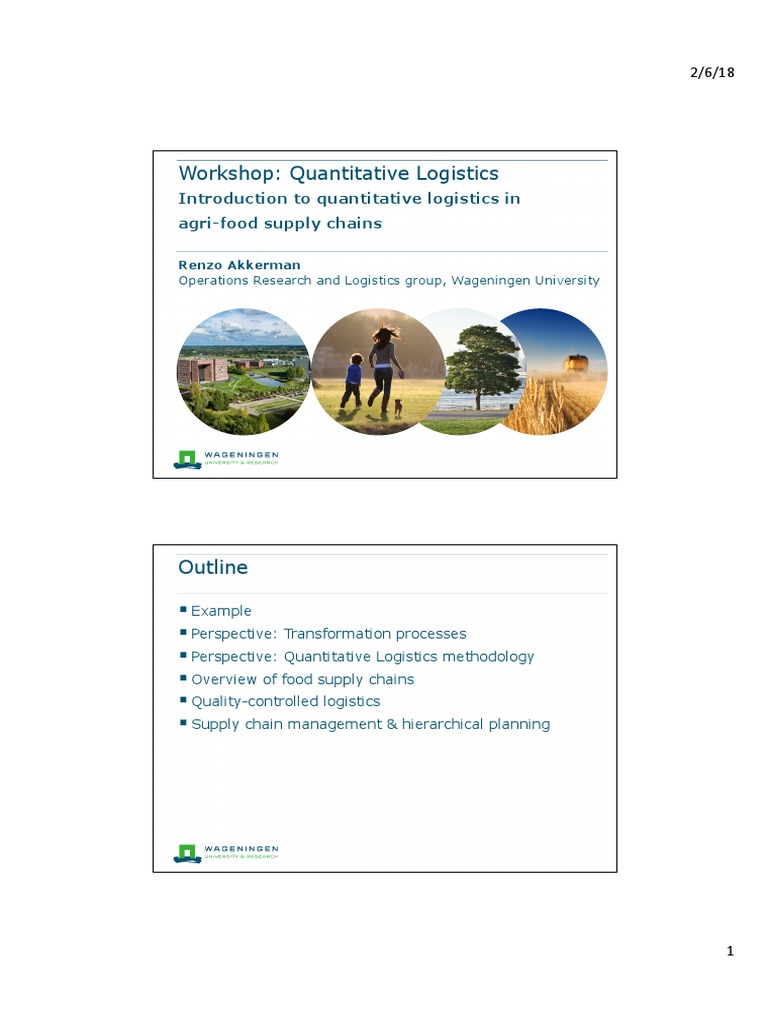 01 - Introduction To Food Logistics - Handouts | PDF | Supply Chain ...