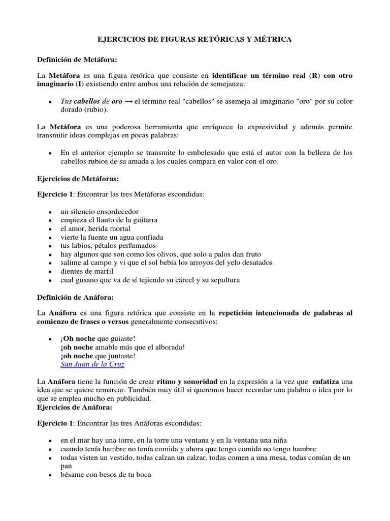 Figuras Retoricas | PDF | Metro (poesía) | Rima