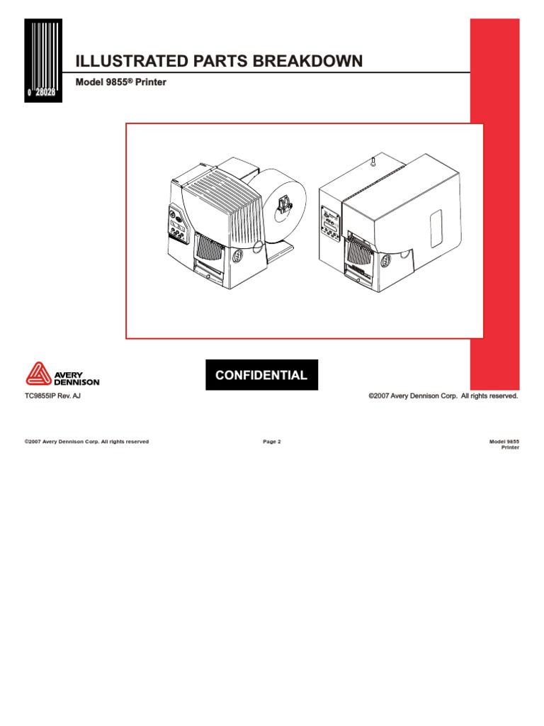 Monarch 9855 Parts Break Down | PDF | Printer (Computing) | Equipment