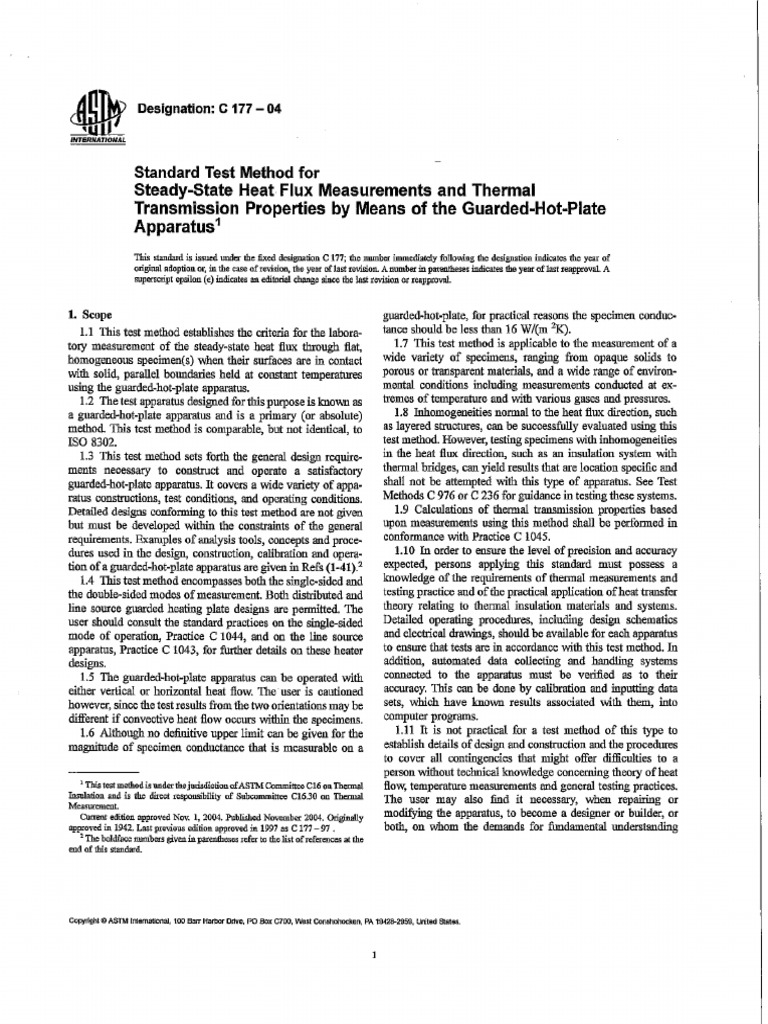 Norma C177-04 PDF | PDF | Heat Transfer | Thermal Insulation