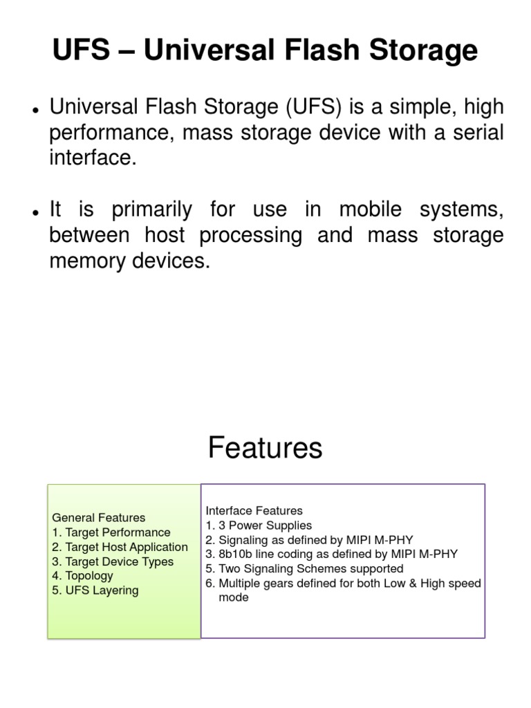 UFS - Universal Flash Storage | PDF | Networking Standards | Computer ...