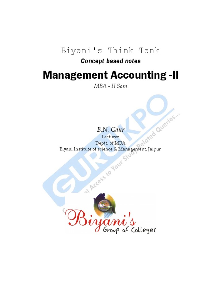 Management Accounting II | PDF | Accounting | Business