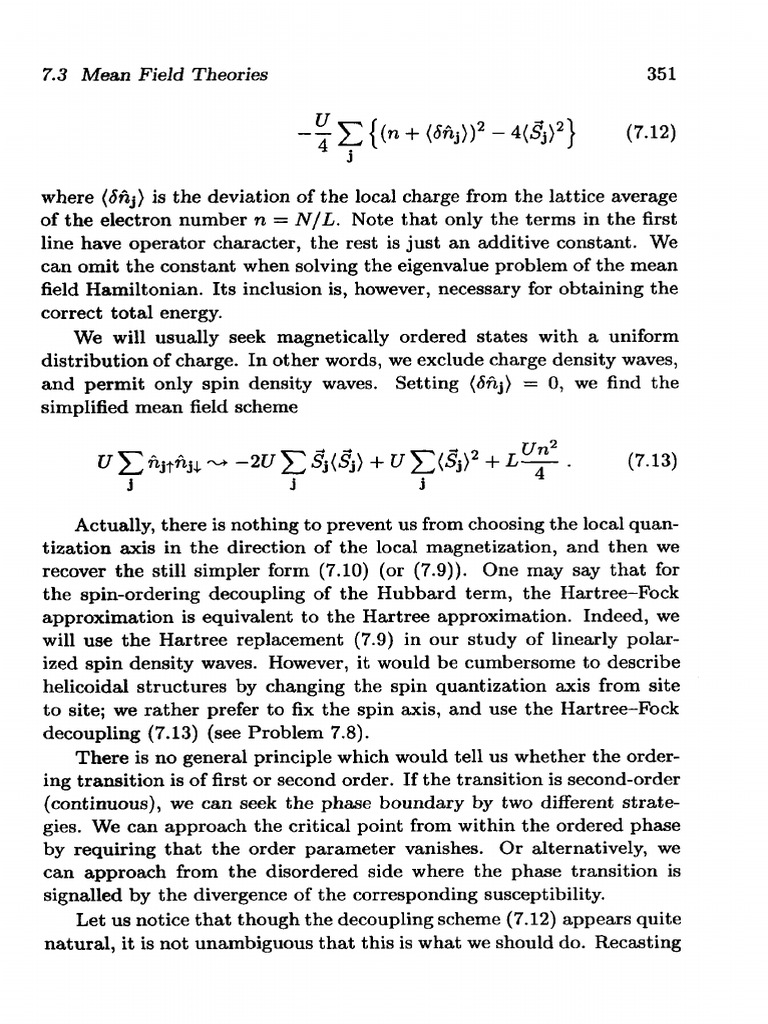 Hartree-Fock Mean Field Theory Explained | PDF