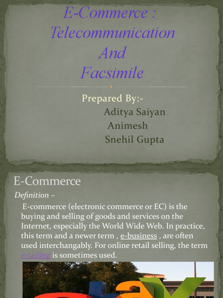 E-Commerce and Telecommmunication and Facsimile | PDF | Fax ...