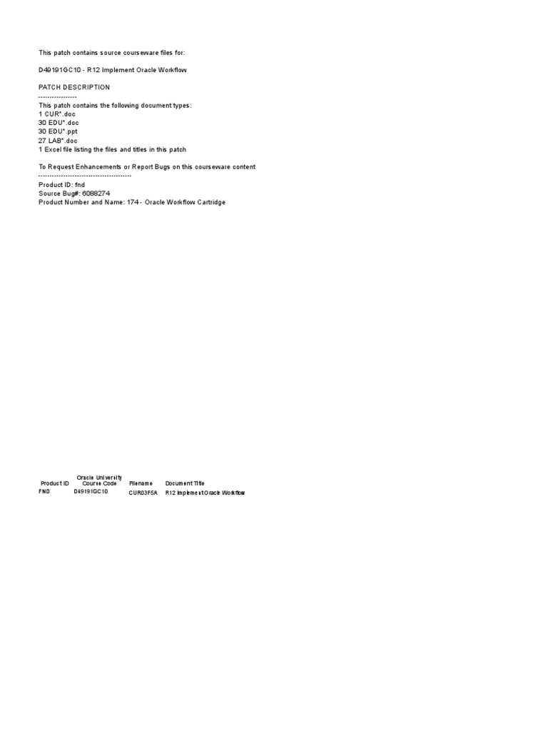 Oracle Workflow Course Materials | PDF | Workflow | Oracle Corporation