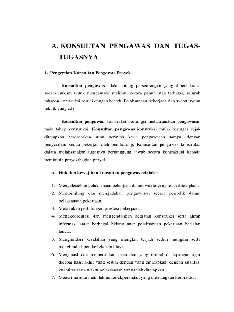 Konsultan Pengawas Proyek | PDF | Teknologi & Rekayasa