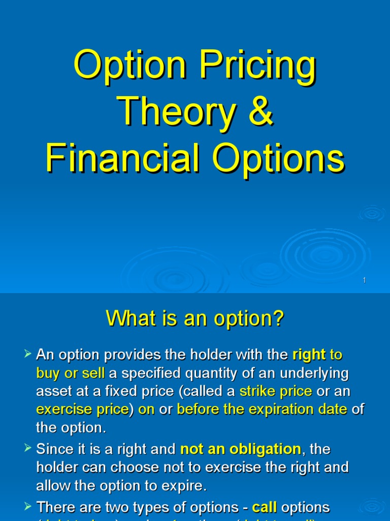 Option Pricing Theory & Financial Options | Download Free PDF | Put ...