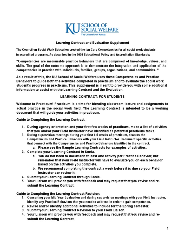 Learning Contract Samples | PDF | Competence (Human Resources) | Social ...