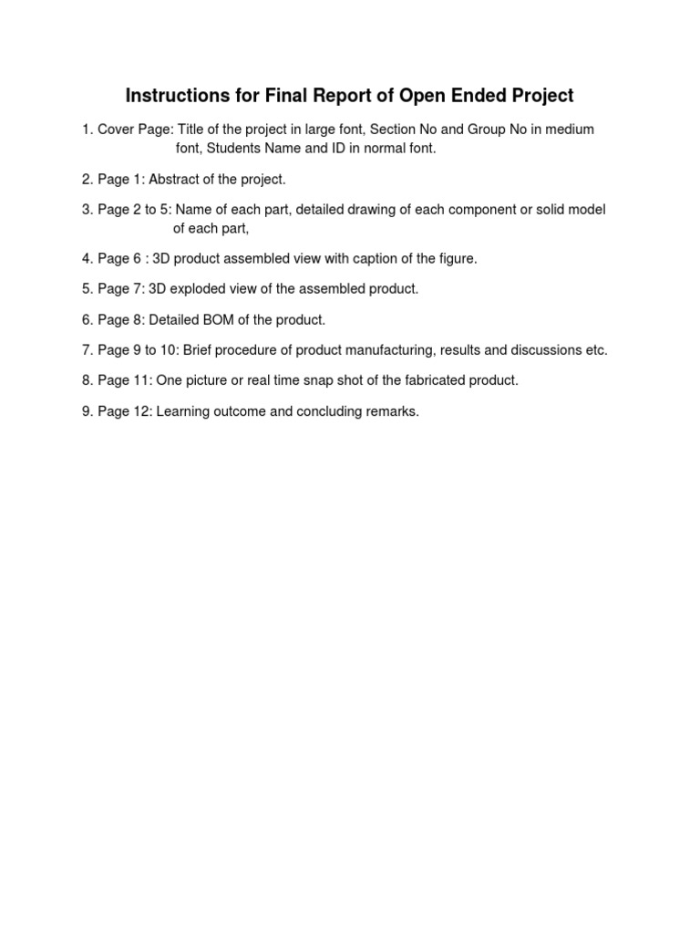 Final Project Report Guidelines | PDF | Art