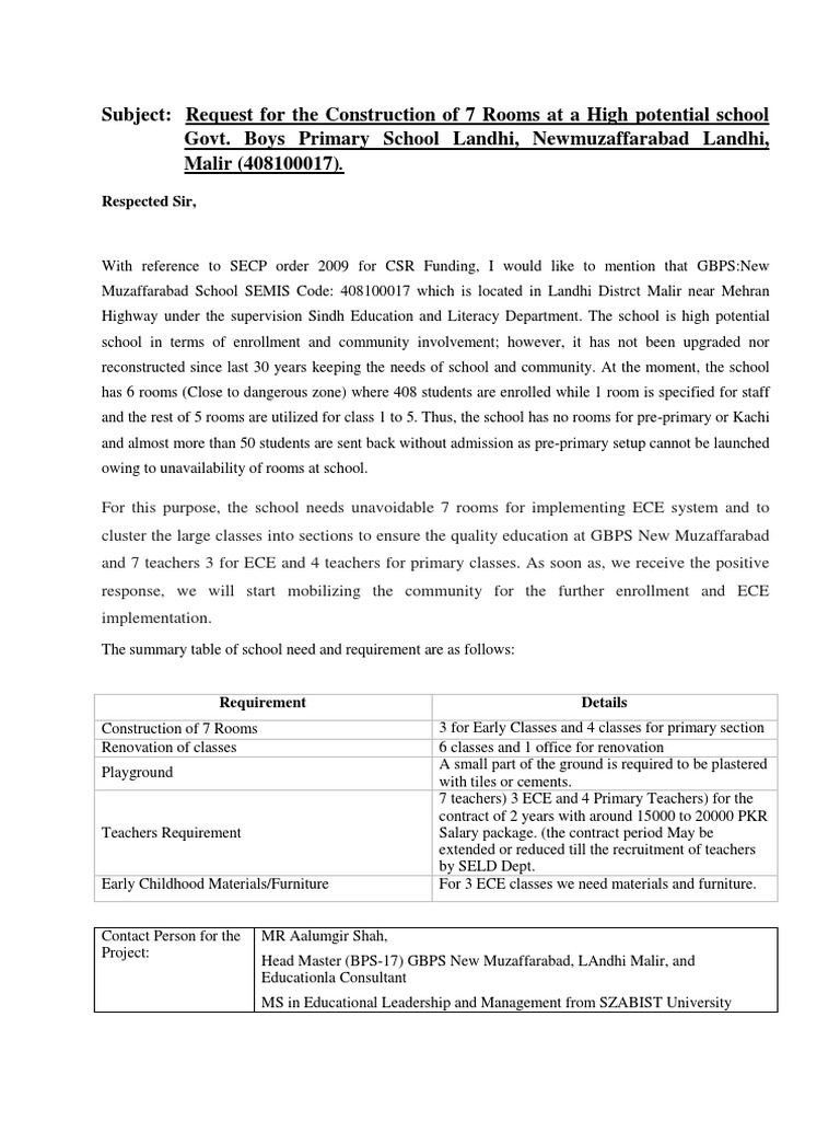 CSR Proposal Template | PDF | Teachers | Behavior Modification
