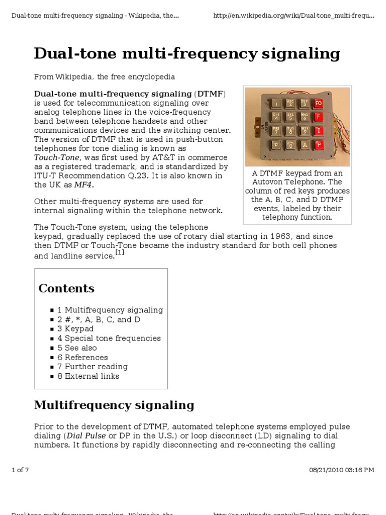 Dual Tone Multi Frequency Signaling Dtmf Telecommunications Telephony 