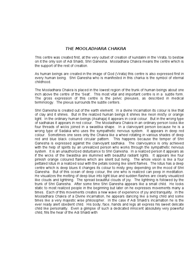 Understanding the Mooladhara Chakra | PDF | Kundalini | Chakra