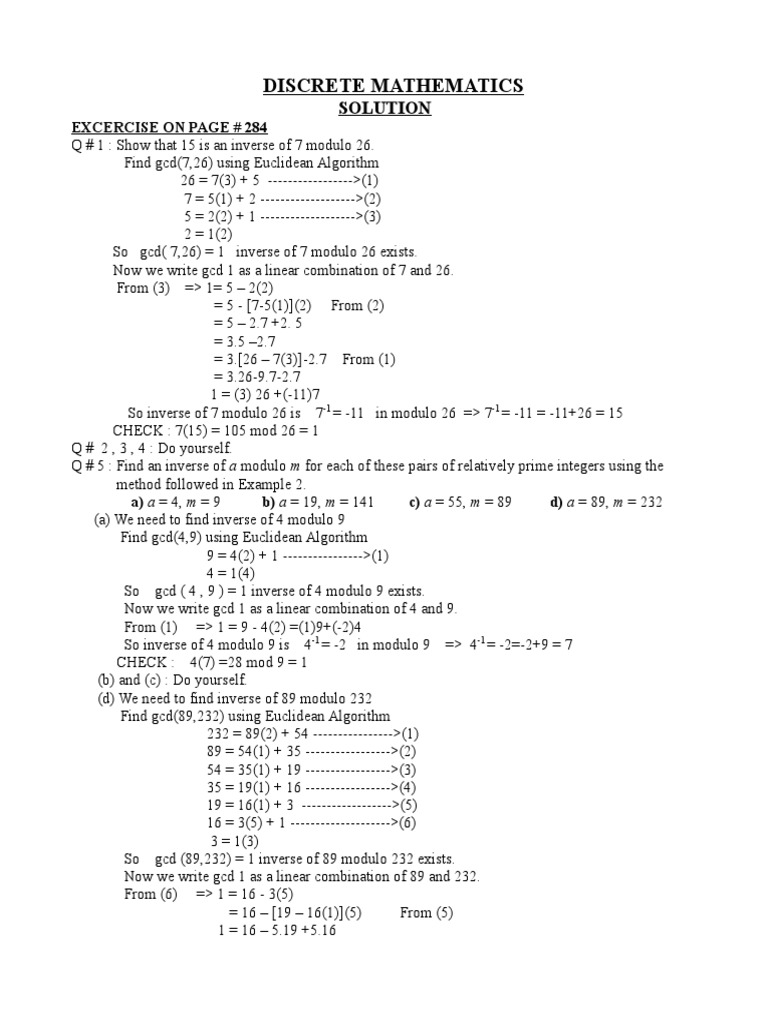 CH 4 Solutions | PDF | Applied Mathematics | Algebra